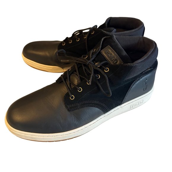 Polo Ralph Lauren | Shoes | Polo Ralph Lauren Black High Top Leather ...